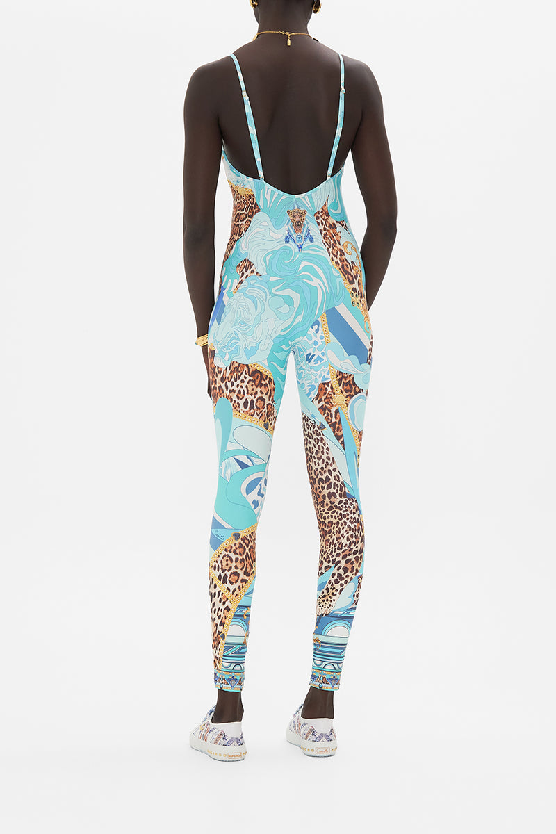 Scoop Back Catsuit, Sky Cheetah | CAMILLA AU – CAMILLA