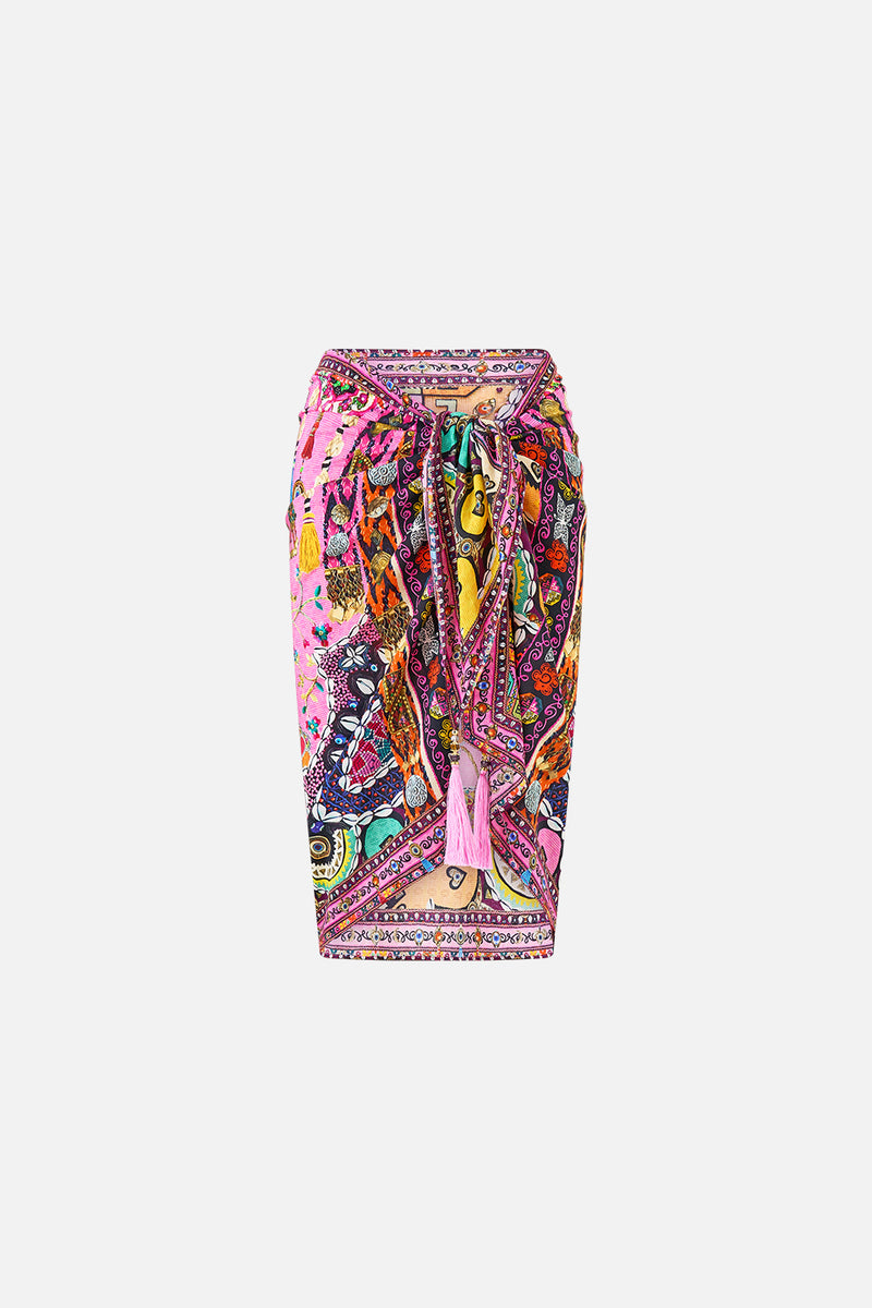 Patchwork Panorama Woven Short Sarong With Tassels | CAMILLA AU – CAMILLA