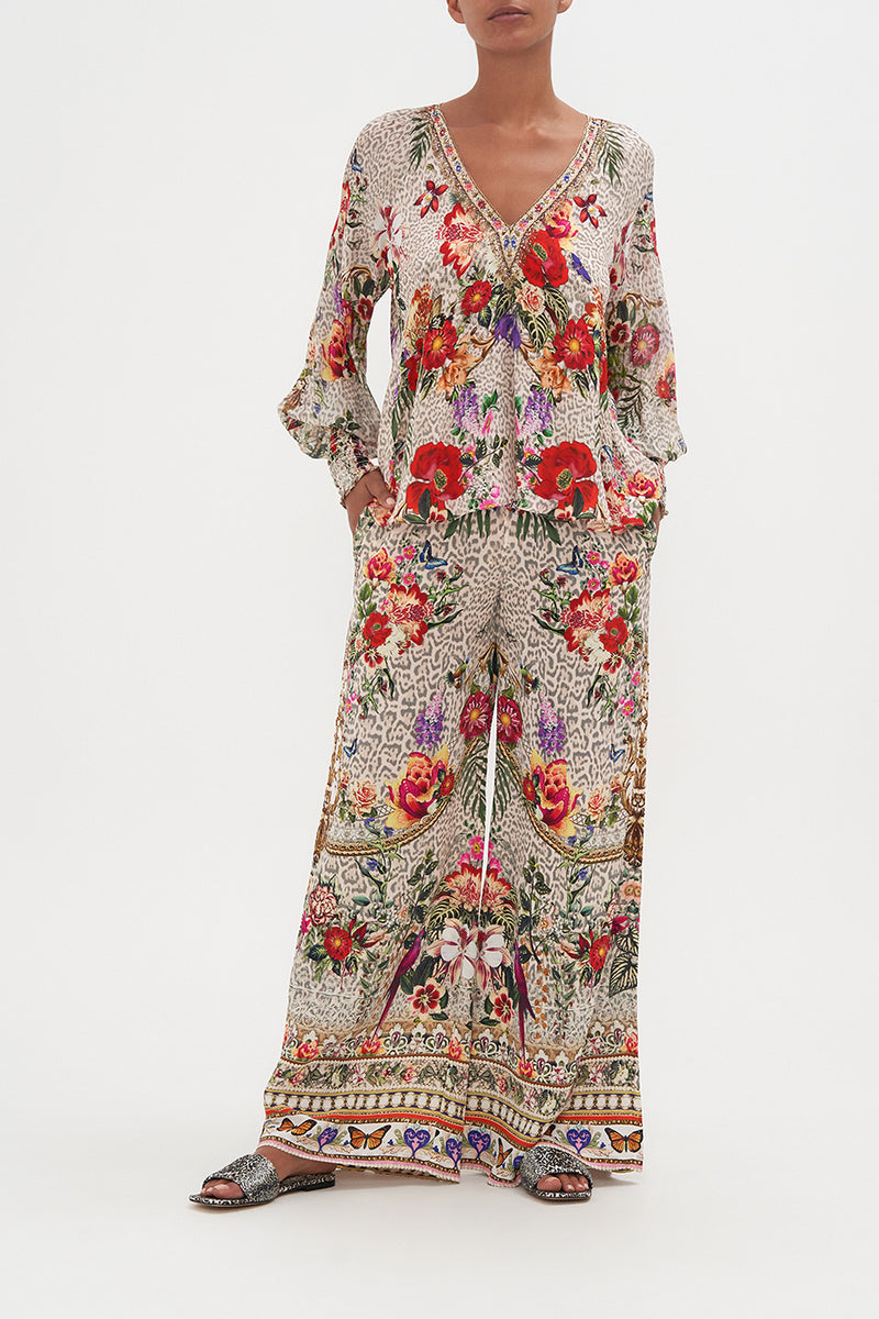 Shirred Cuff Blouse, Leos Bouquet | CAMILLA AU – CAMILLA