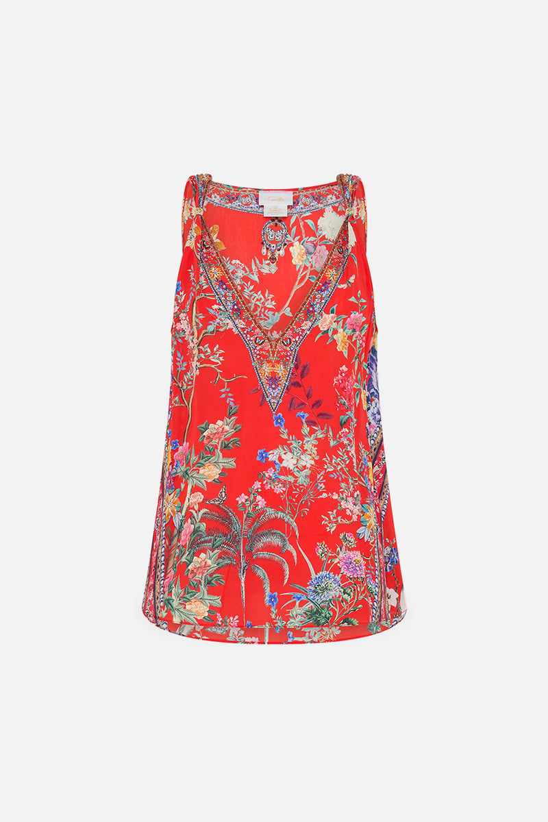 Tank Top With Strap Bead Detail The Summer Palace | CAMILLA AU – CAMILLA