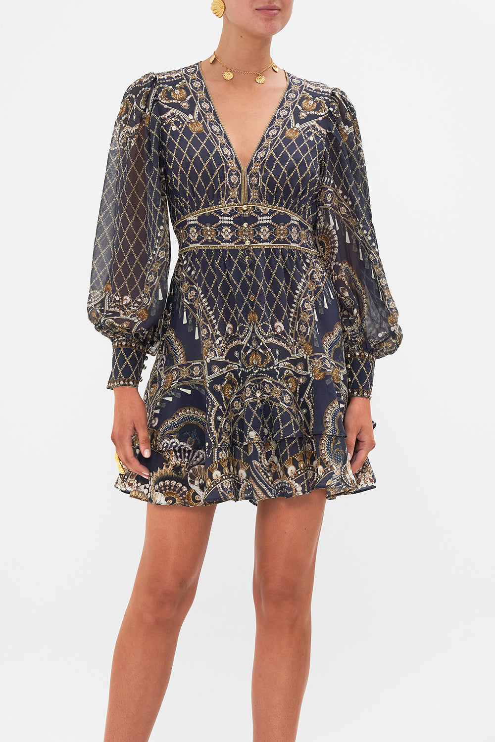 The Dance With The Duke Button Front Frill Dress| CAMILLA AU – CAMILLA