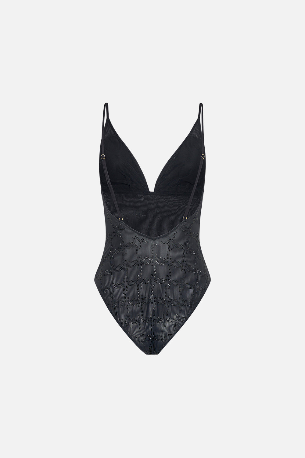 Mesh Tri Bodysuit Solid Black | CAMILLA AU – CAMILLA