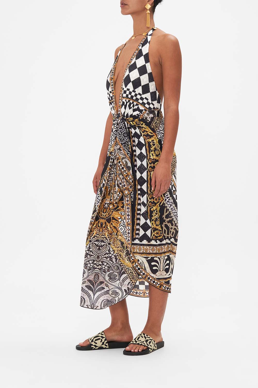 Layered Long Sarong With Front Tie| CAMILLA AU – CAMILLA