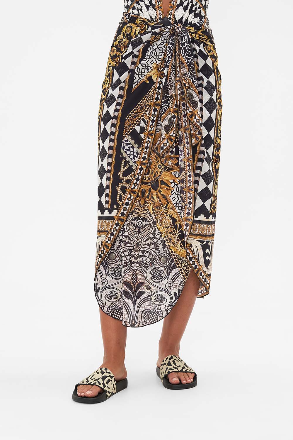 Layered Long Sarong With Front Tie| CAMILLA AU – CAMILLA