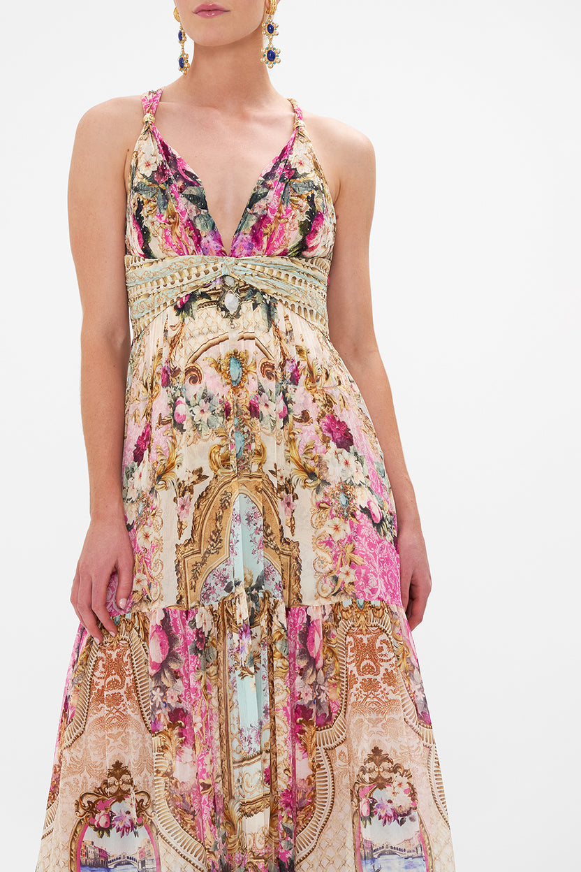 T Back Gathered Panel Dress, Call Of The Canal | CAMILLA AU – CAMILLA