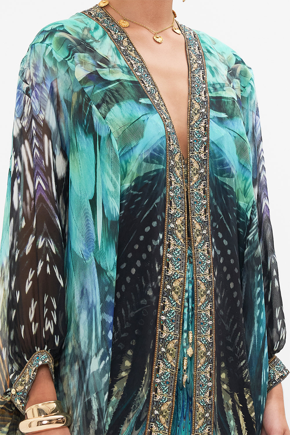 Dramatic Sleeve Cocoon Layer, Azure Allure | CAMILLA AU – CAMILLA