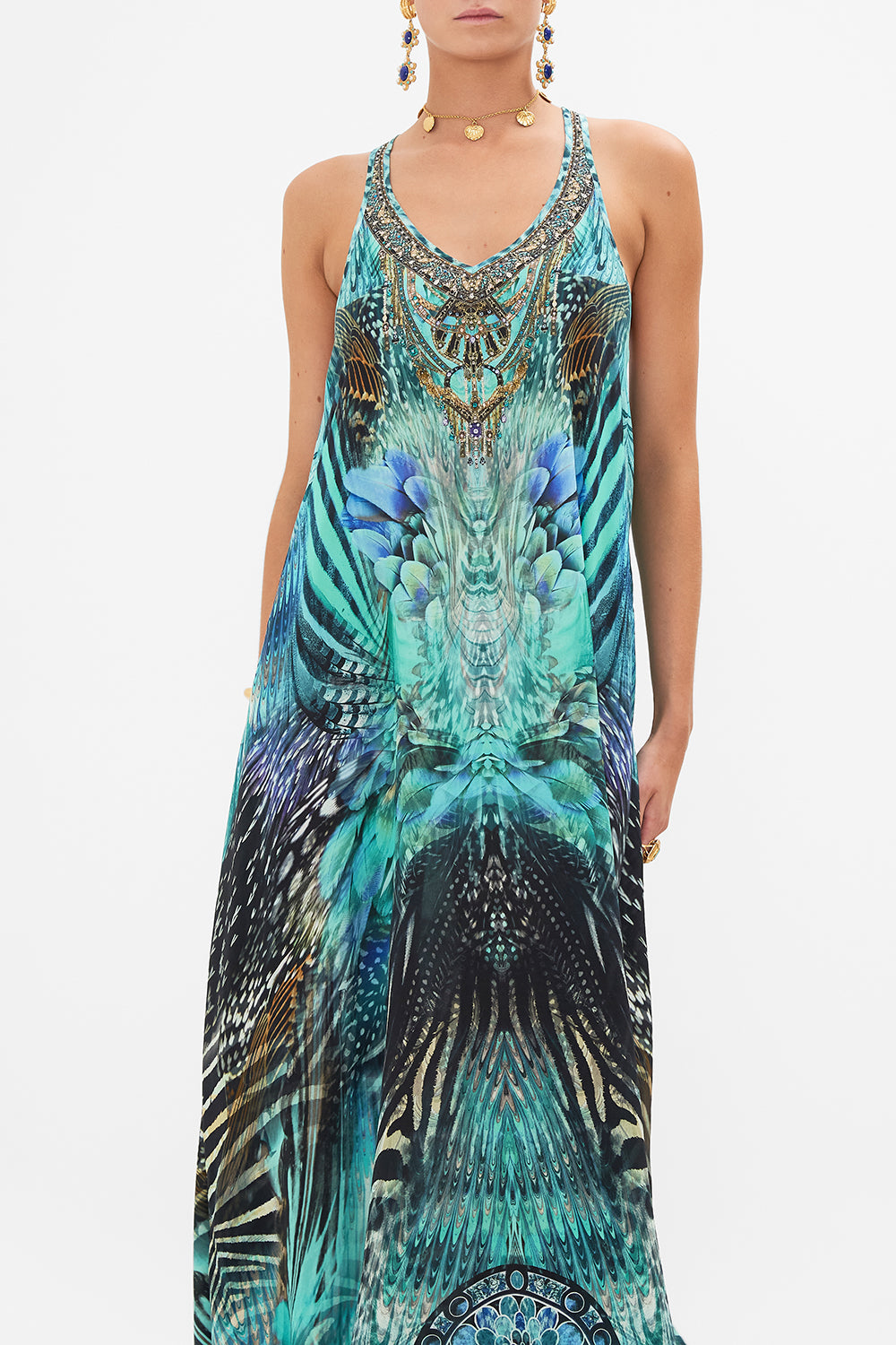 V Neck Racerback Dress, Azure Allure | CAMILLA AU – CAMILLA