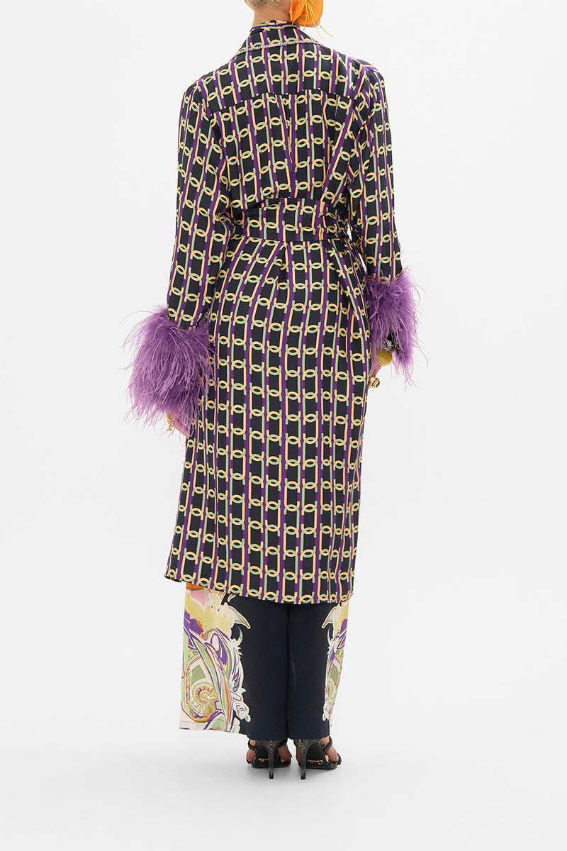 Split Cuff Soft Coat With Feathers Film Diva | CAMILLA AU – CAMILLA
