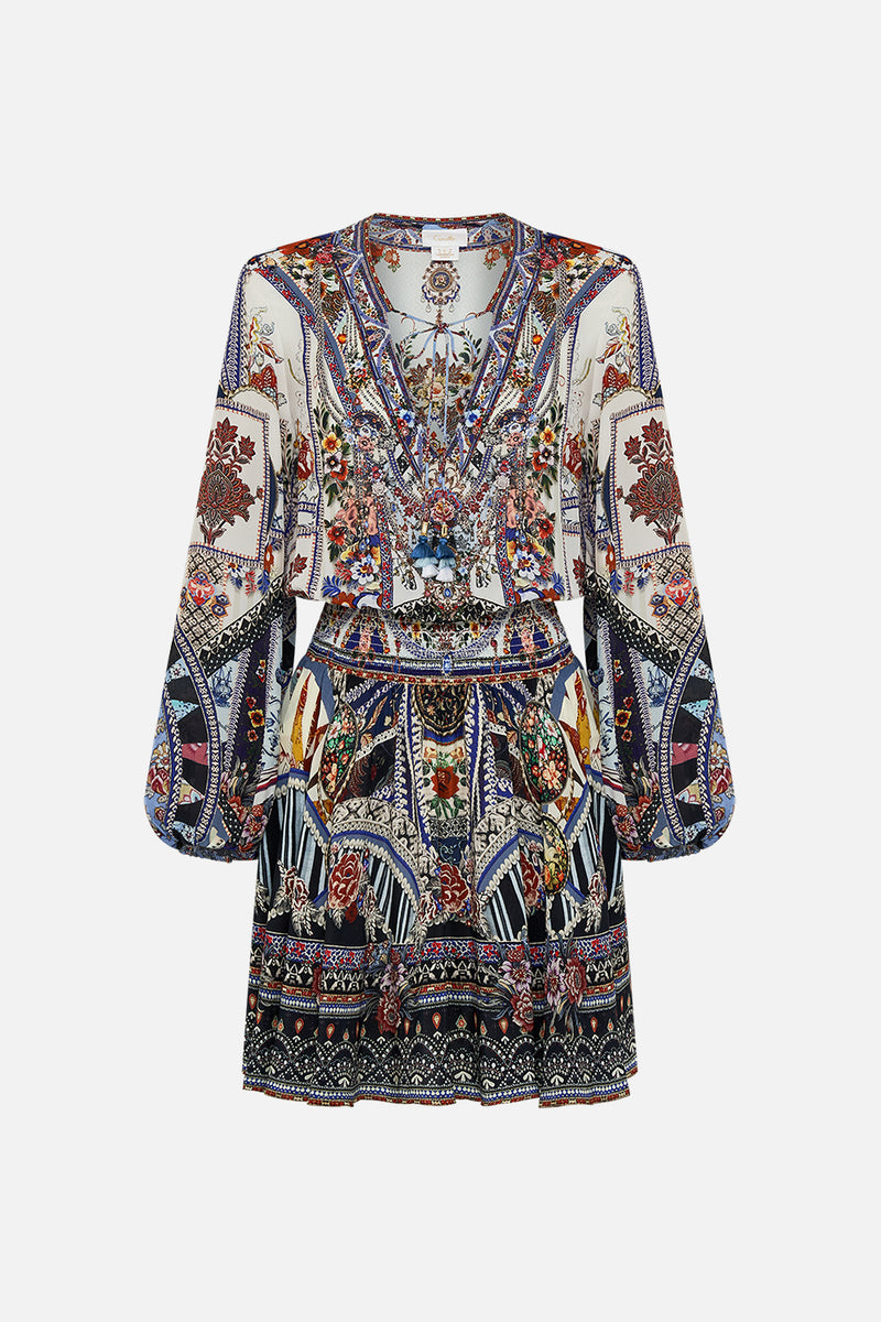 Shirred Relaxed Short Dress My Folk Art Heart | CAMILLA AU – CAMILLA