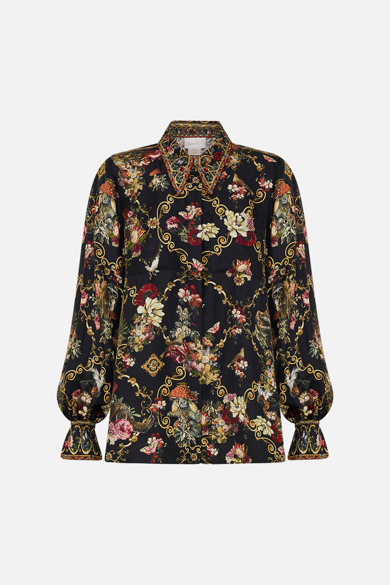 CURVED COLLAR BLOUSE WITH POCKETS TOLD IN THE TAPESTRY – CAMILLA