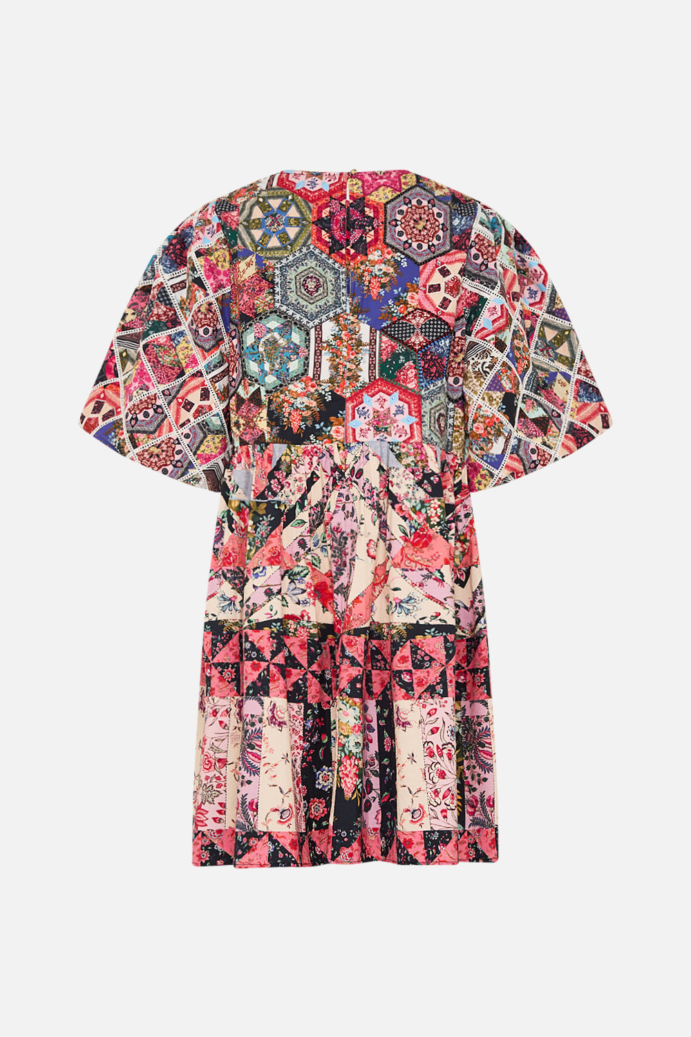QUILTED PUFF SLEEVE DRESS PATCHWORK POETRY – CAMILLA