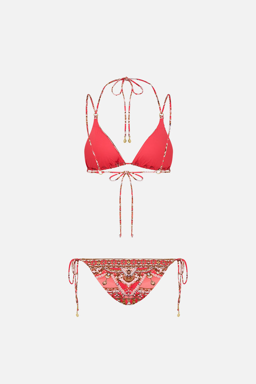 Shell Games Tie Side Bikini in Coral | Designer Bikini Set | CAMILLA AU ...