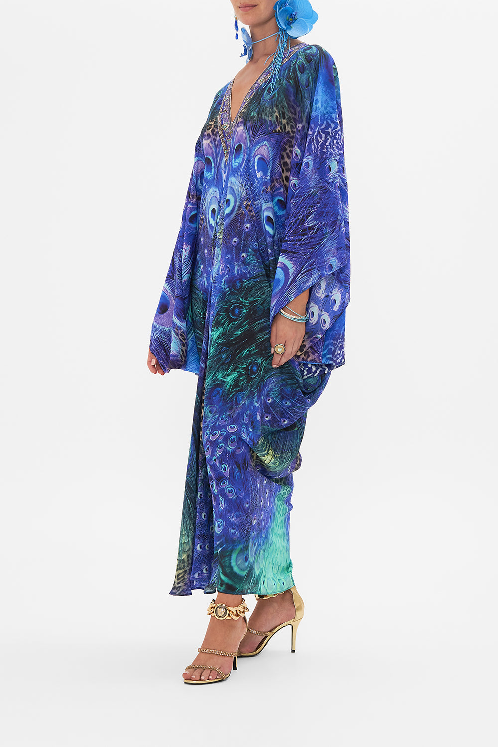 T Shape Long Kaftan Peacock Rock | CAMILLA AU – CAMILLA