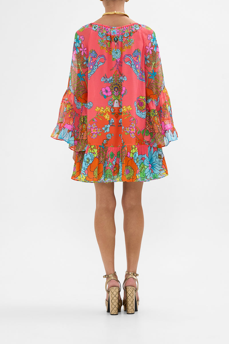 A LINE FRILL DRESS WINDMILLS AND WILDFLOWERS – CAMILLA