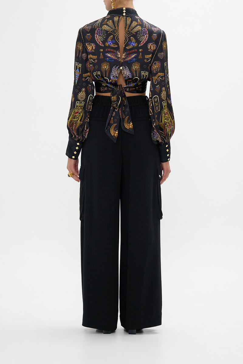 The Cartouche Kingdom Long Sleeve High Neck Top With Front Knot ...