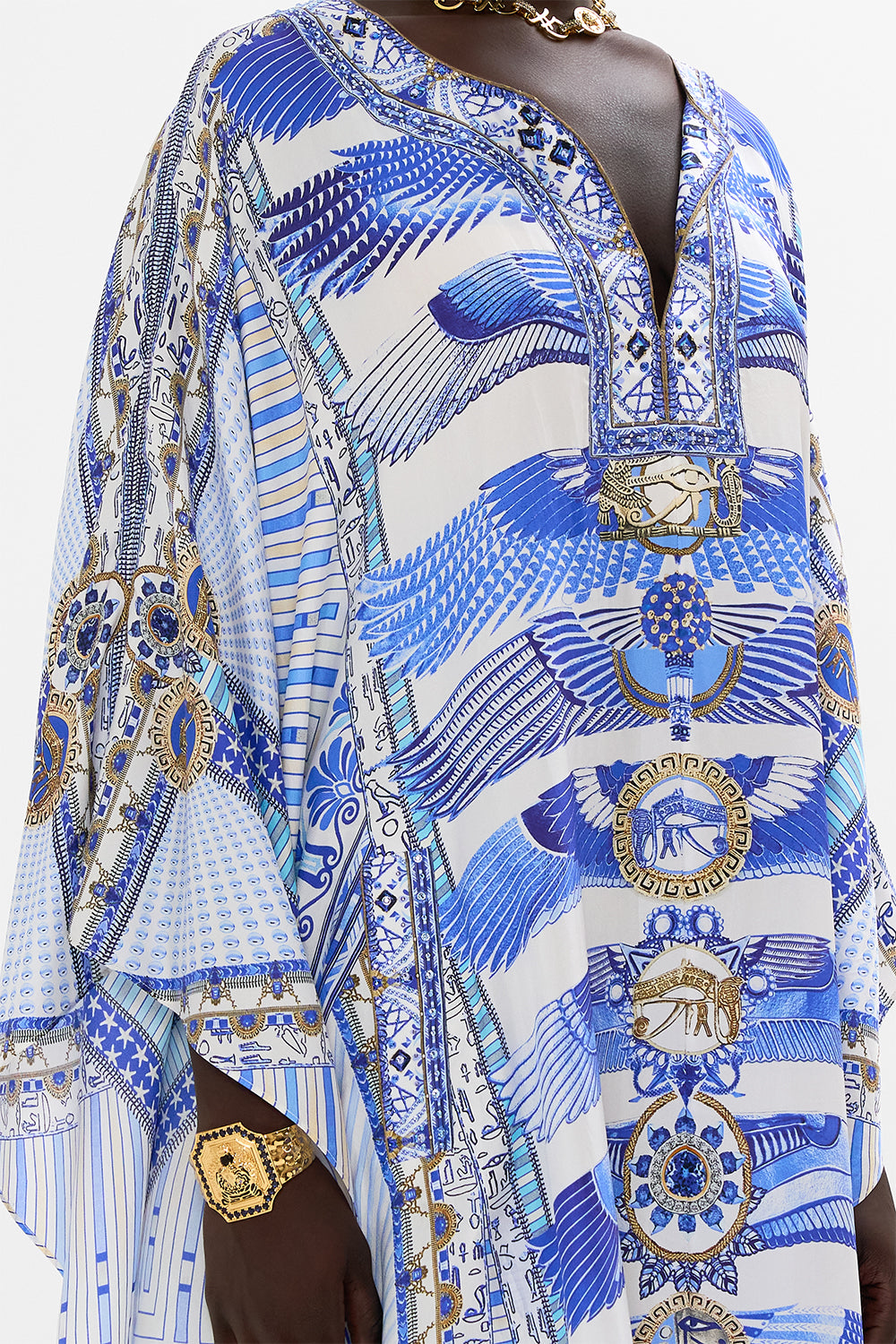 The Dancing With Daylight V Neck Kaftan With Front Welt Pockets ...