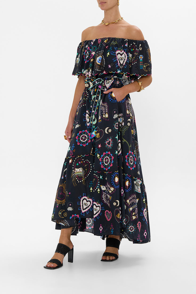 The Nubian Nights Shoulder Frill Dress | CAMILLA AU – CAMILLA