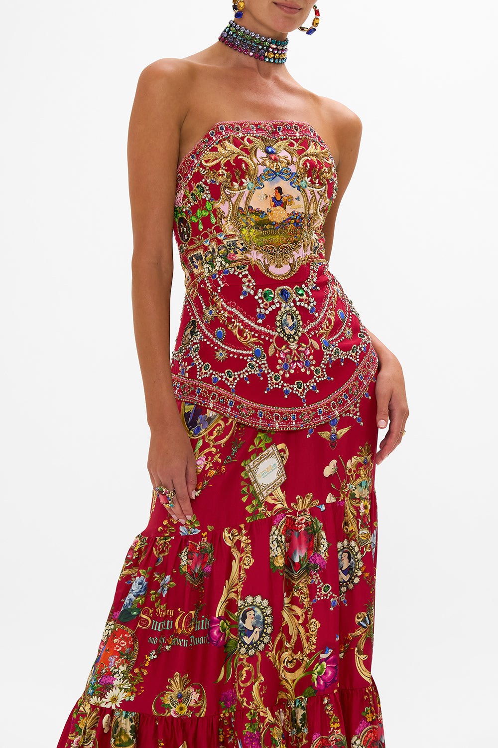 Curved Hem Zip Detail Corset Just One Bite Snow White Disney |CAMILLA AU – CAMILLA