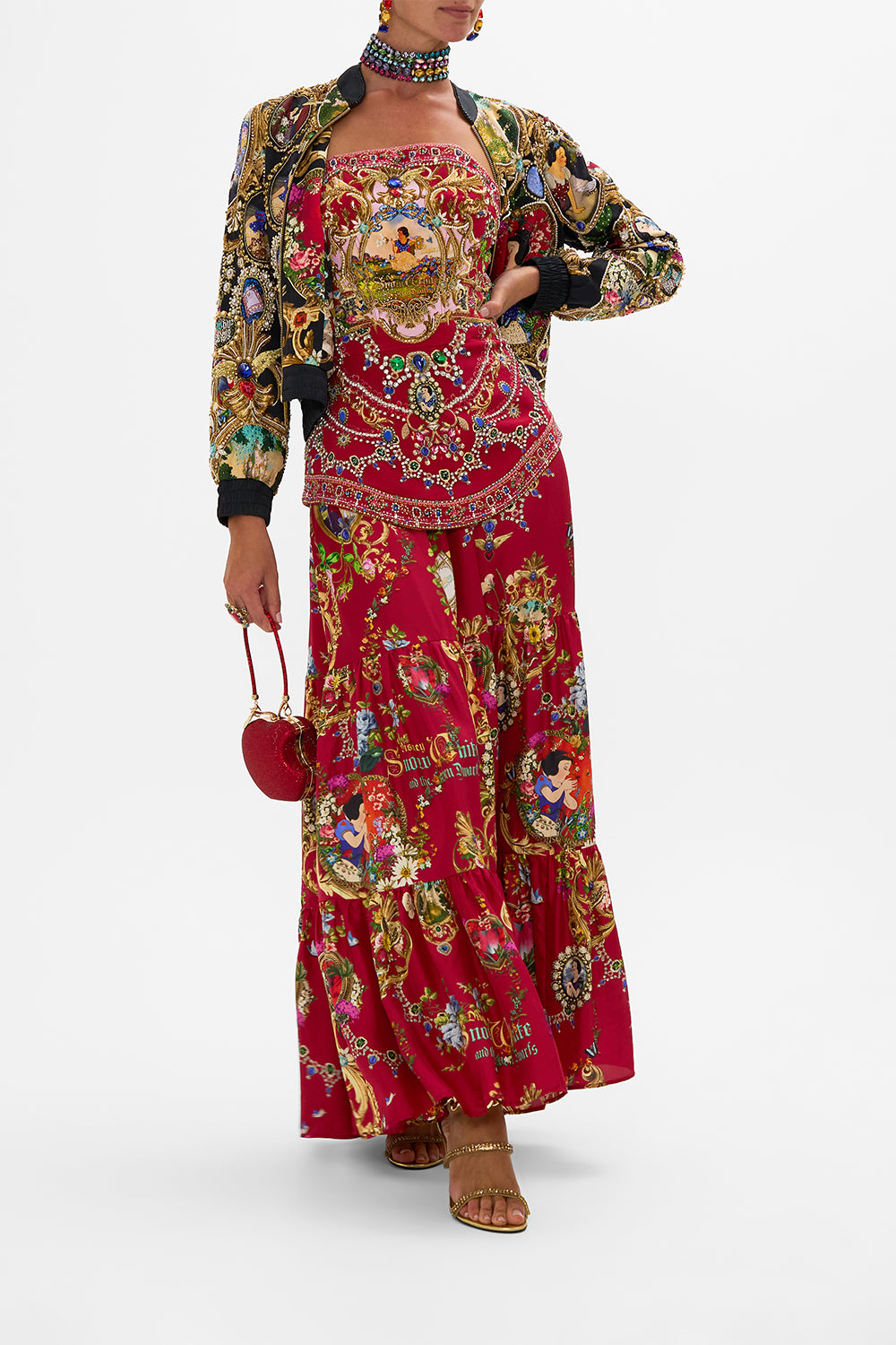 Curved Hem Zip Detail Corset Just One Bite Snow White Disney |CAMILLA AU – CAMILLA