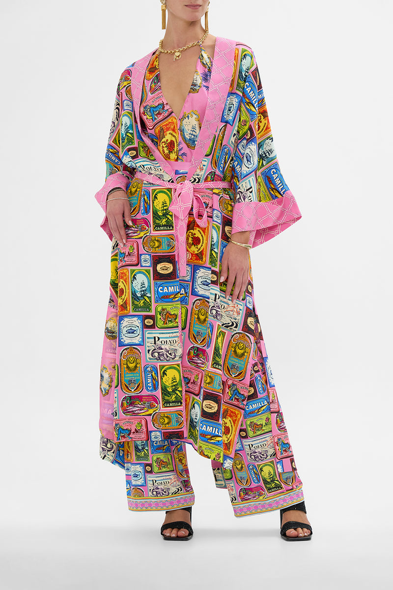 The Salty Splendour Long Robe With Narrow Collar | CAMILLA AU – CAMILLA