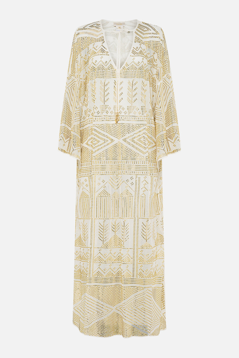 The Temples Of Dendara V Neck Kaftan With Ties | CAMILLA AU – CAMILLA