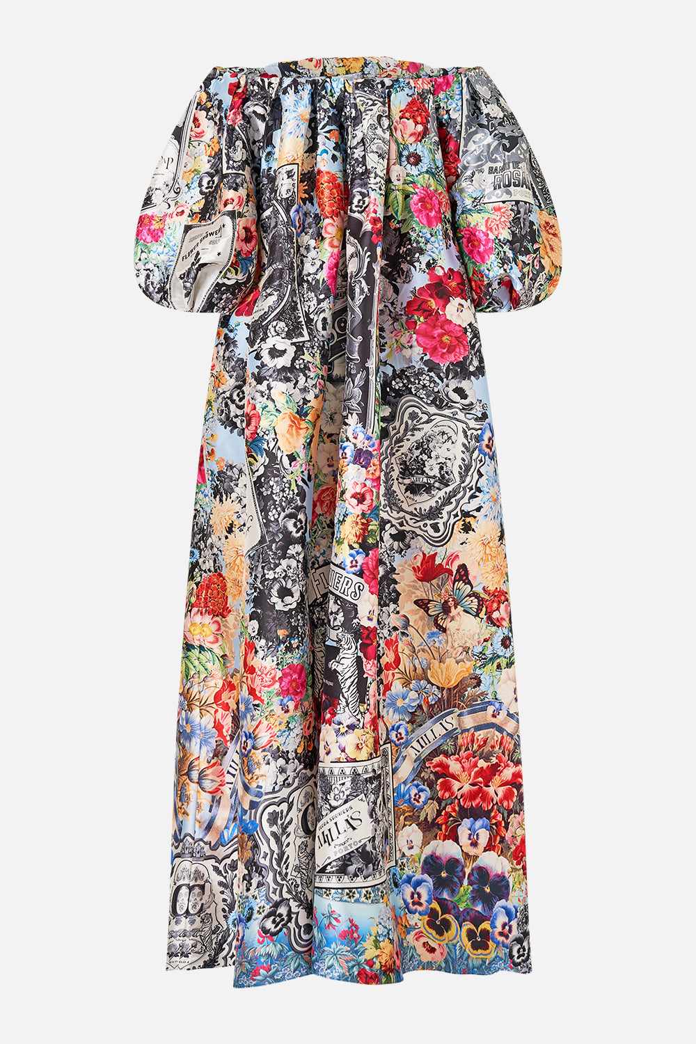 The Flower Showers Off Shoulder Long Puff Dress | CAMILLA AU – CAMILLA