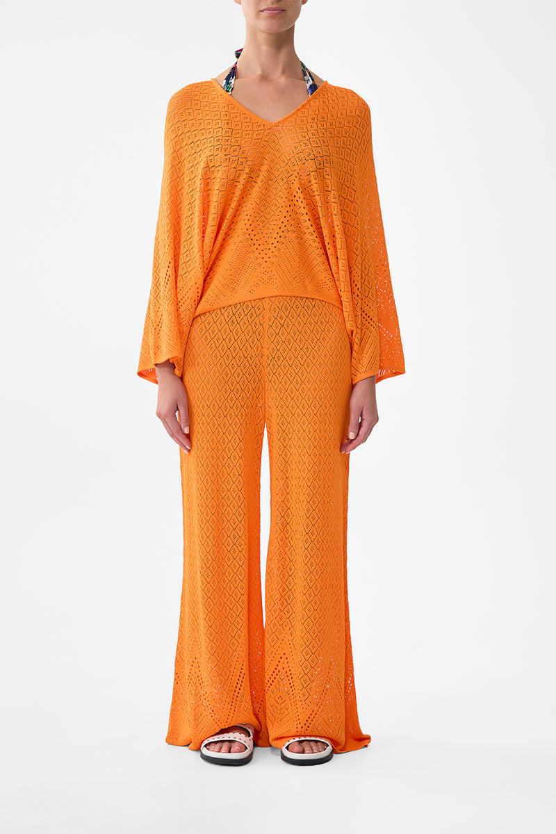The Basked In Baroque Wide Flare Knit Pant | CAMILLA AU – CAMILLA