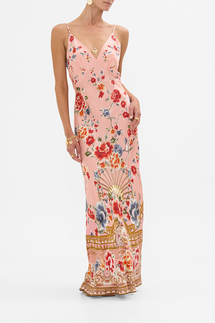 The Majestic Milla V Neck Full Length Bias Slip Dress | CAMILLA AU ...