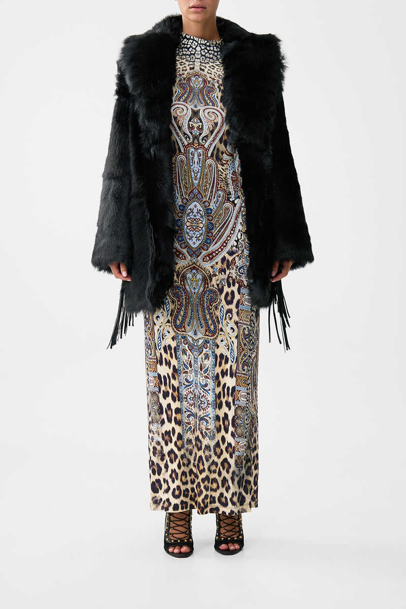 Istanbul Animalia Shearling Coat With Removable Fringing | CAMILLA AU ...