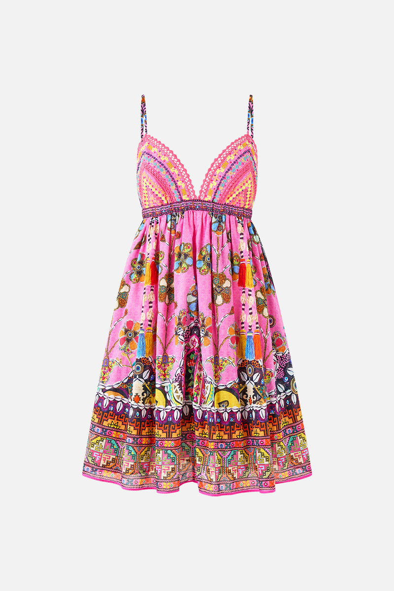 Patchwork Panorama Bralette Detail Short Dress | CAMILLA AU – CAMILLA