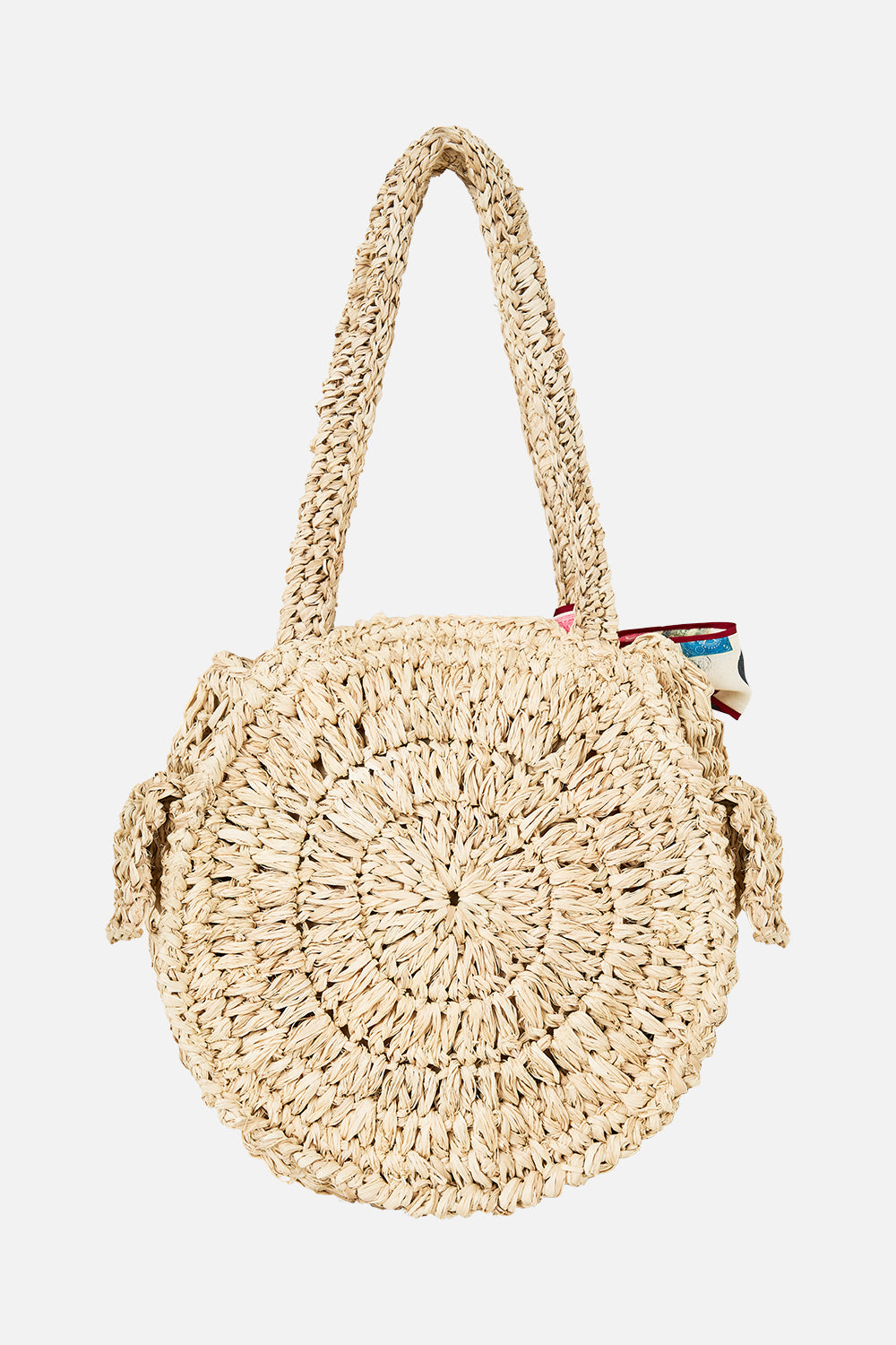 Notes From The Road Raffia Round Shoulder Bag With Scarf Bow | CAMILLA ...