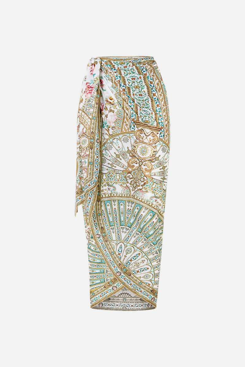 Ottoman Dynasty Eyelet Wrap Maxi Sarong With Tie Waist | CAMILLA AU ...