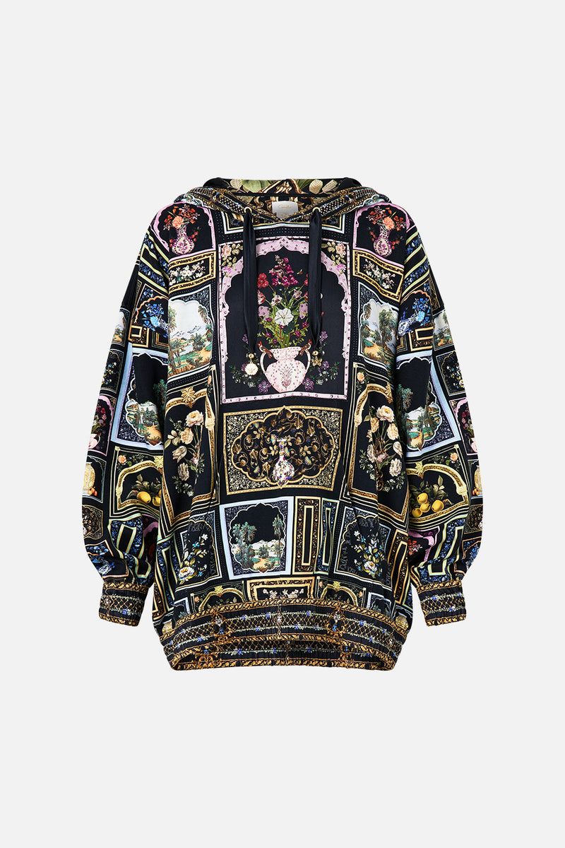 Ottoman Elegance Silk Hem Band Boyfriend Hoodie | CAMILLA AU – CAMILLA