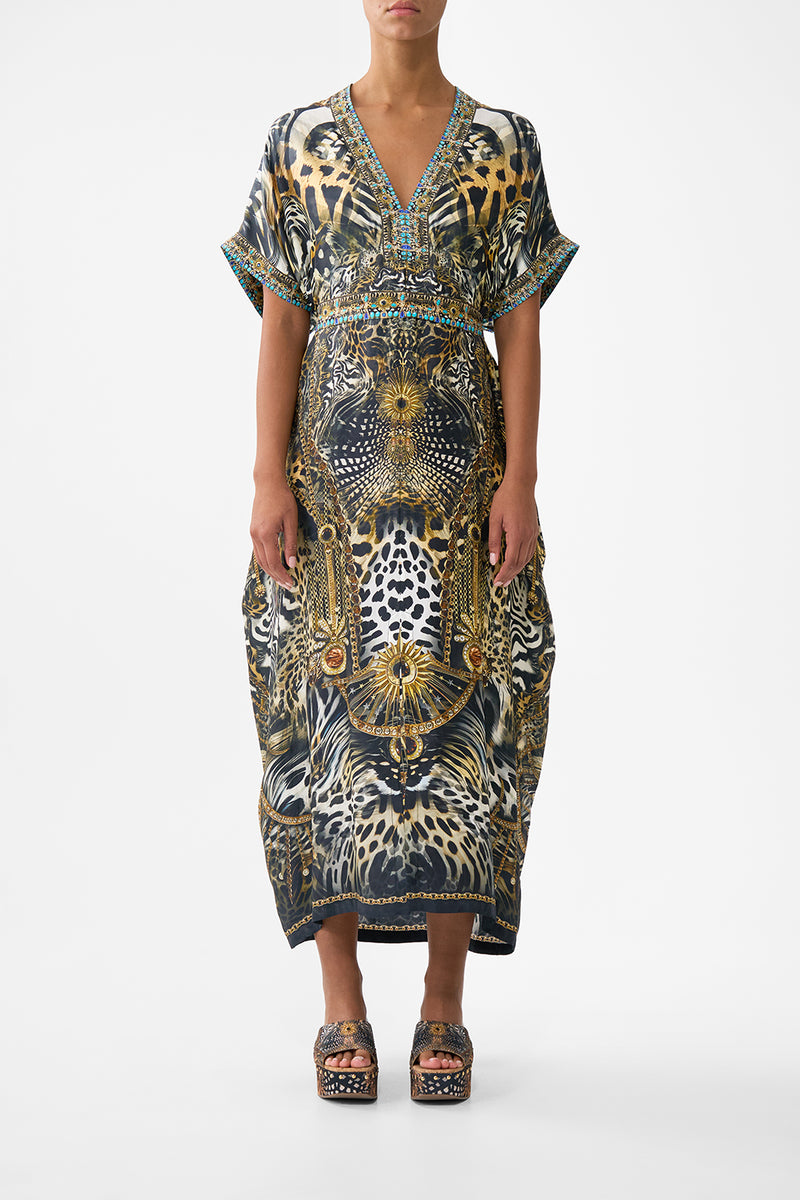 Feline Folklore Short Sleeve Kaftan With Tie Waist | CAMILLA AU – CAMILLA