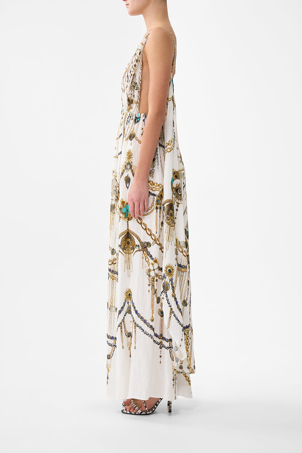 Chain Gang Open Back Long Cape Dress | CAMILLA AU – CAMILLA