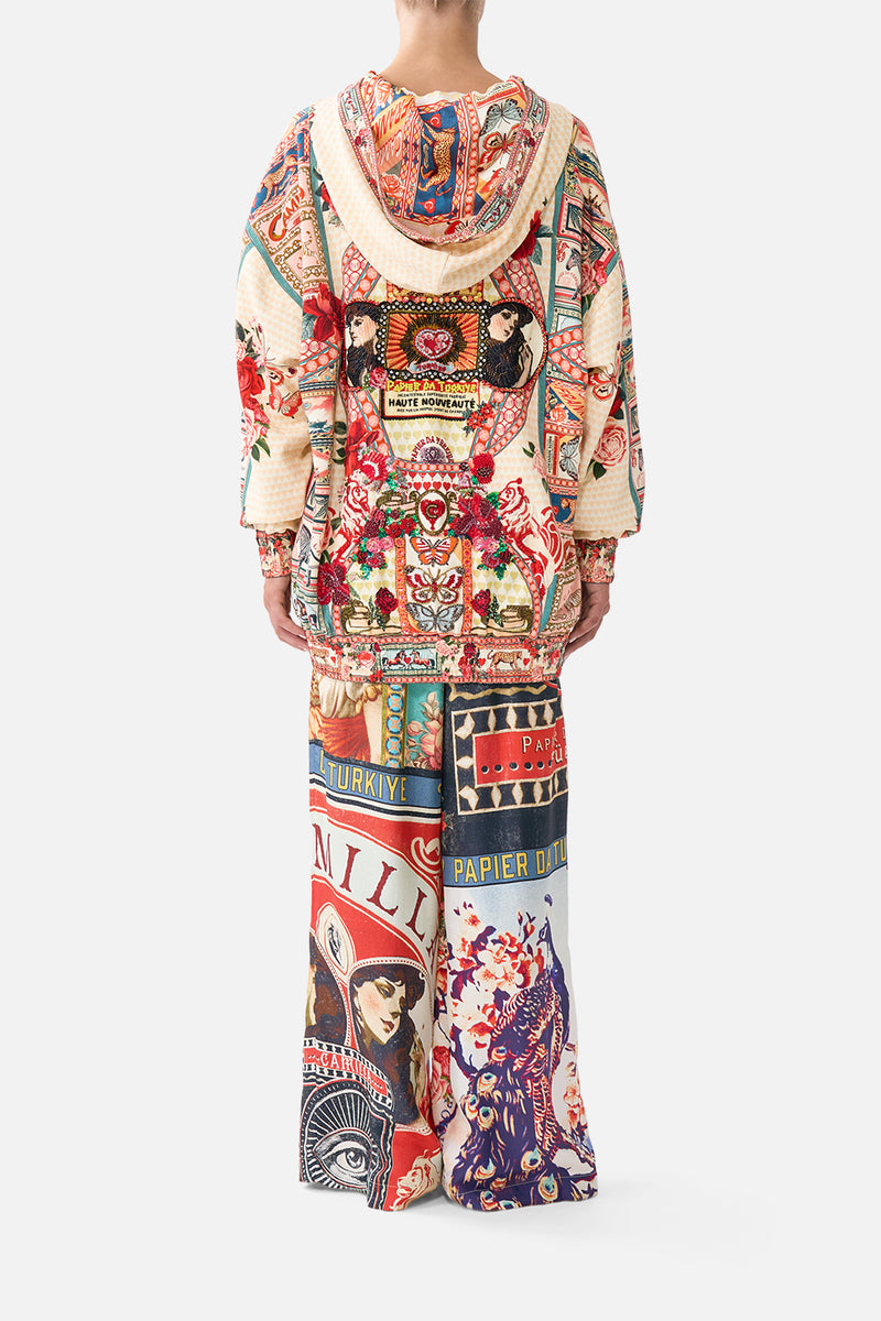 High Class Hookah Silk Hem Band Boyfriend Hoodie - Multi | CAMILLA AU ...