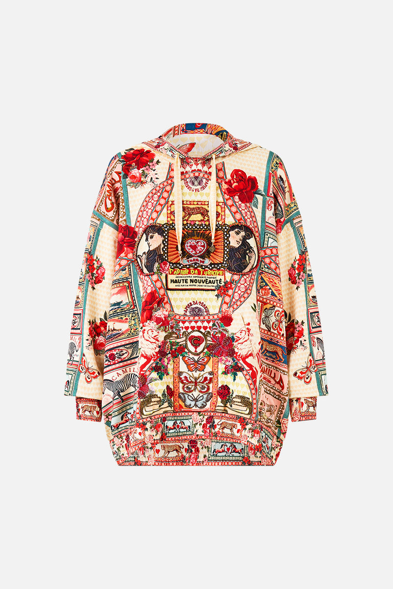 High Class Hookah Silk Hem Band Boyfriend Hoodie - Multi | CAMILLA AU ...