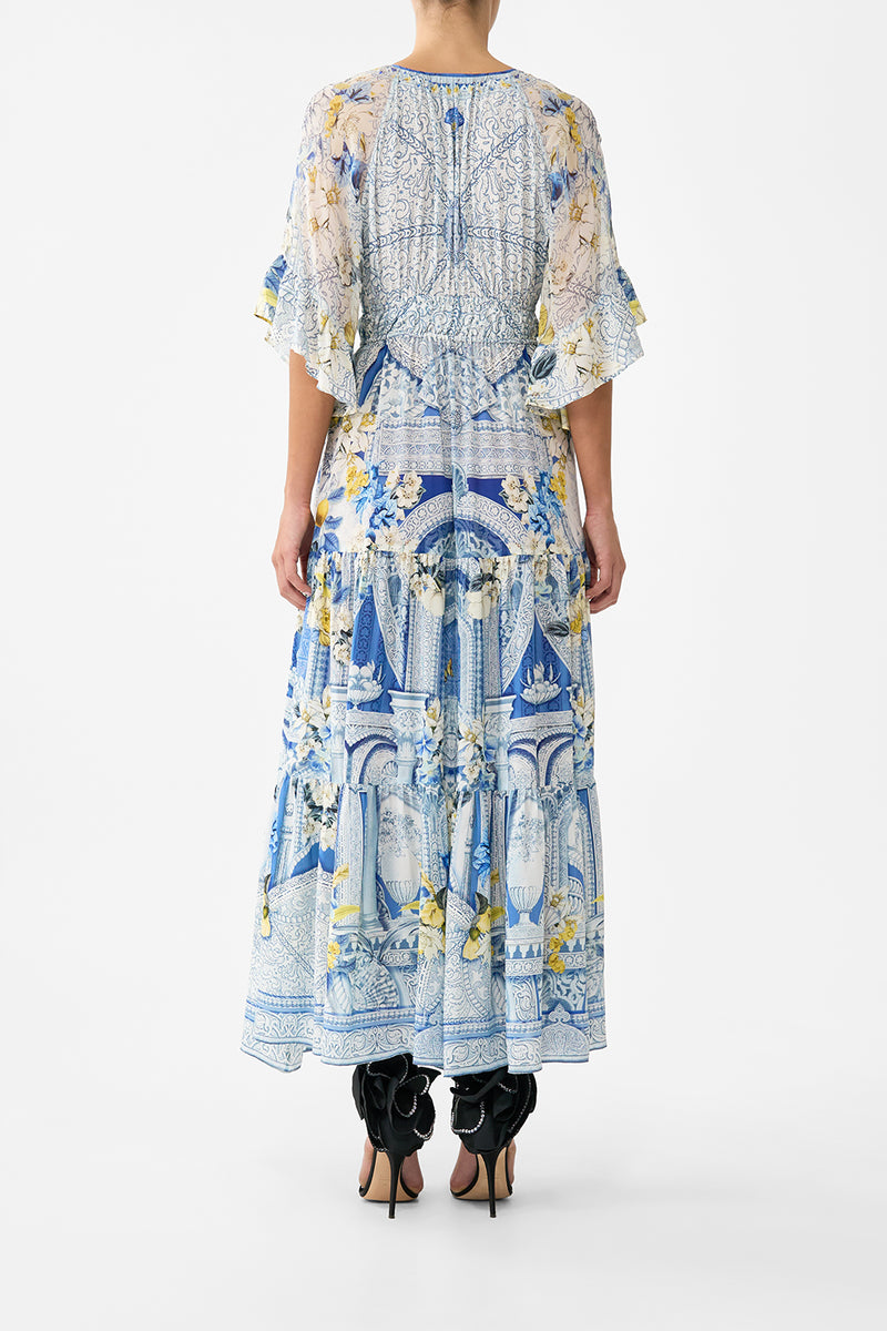 The De Nada Granada Ruffle Sleeve Long Dress | CAMILLA AU – CAMILLA