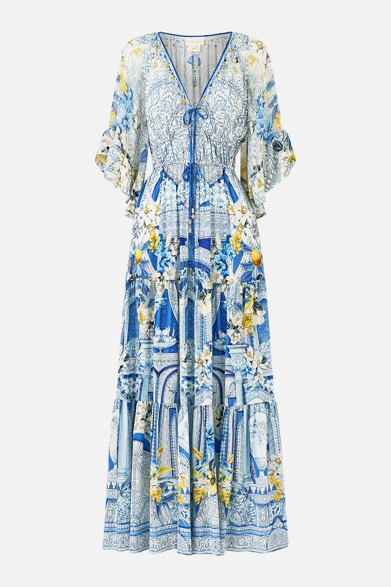 The De Nada Granada Ruffle Sleeve Long Dress | CAMILLA AU – CAMILLA