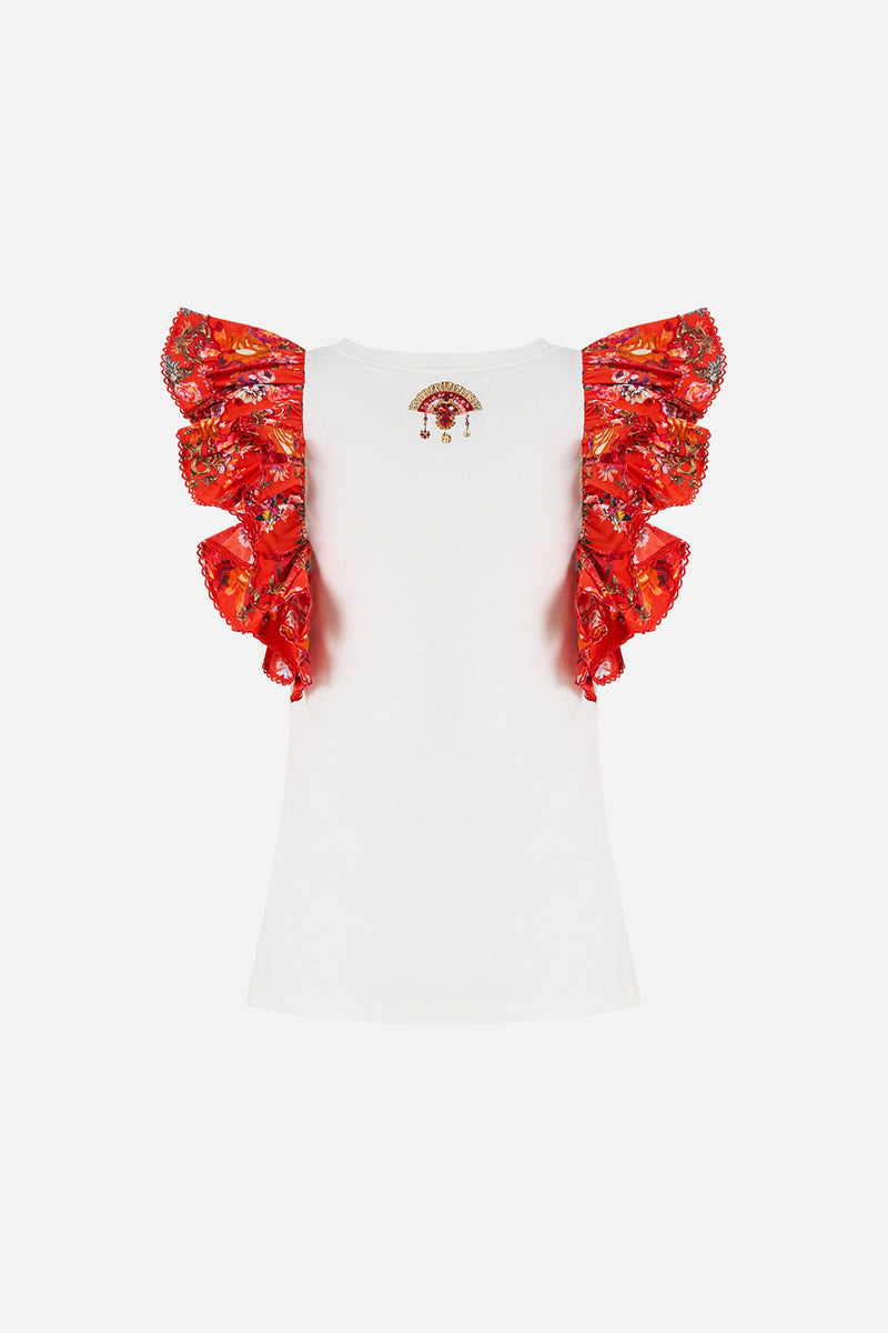 The OlÈ OlÈ Double Frill Sleeve Tee | CAMILLA AU – CAMILLA