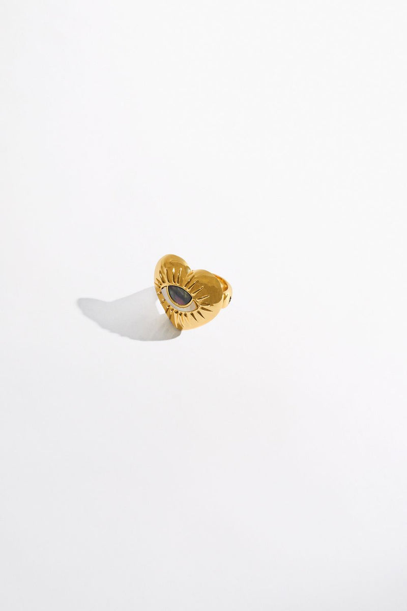 Gold Bohemian Babylon Heart Eye Ring | CAMILLA AU – CAMILLA