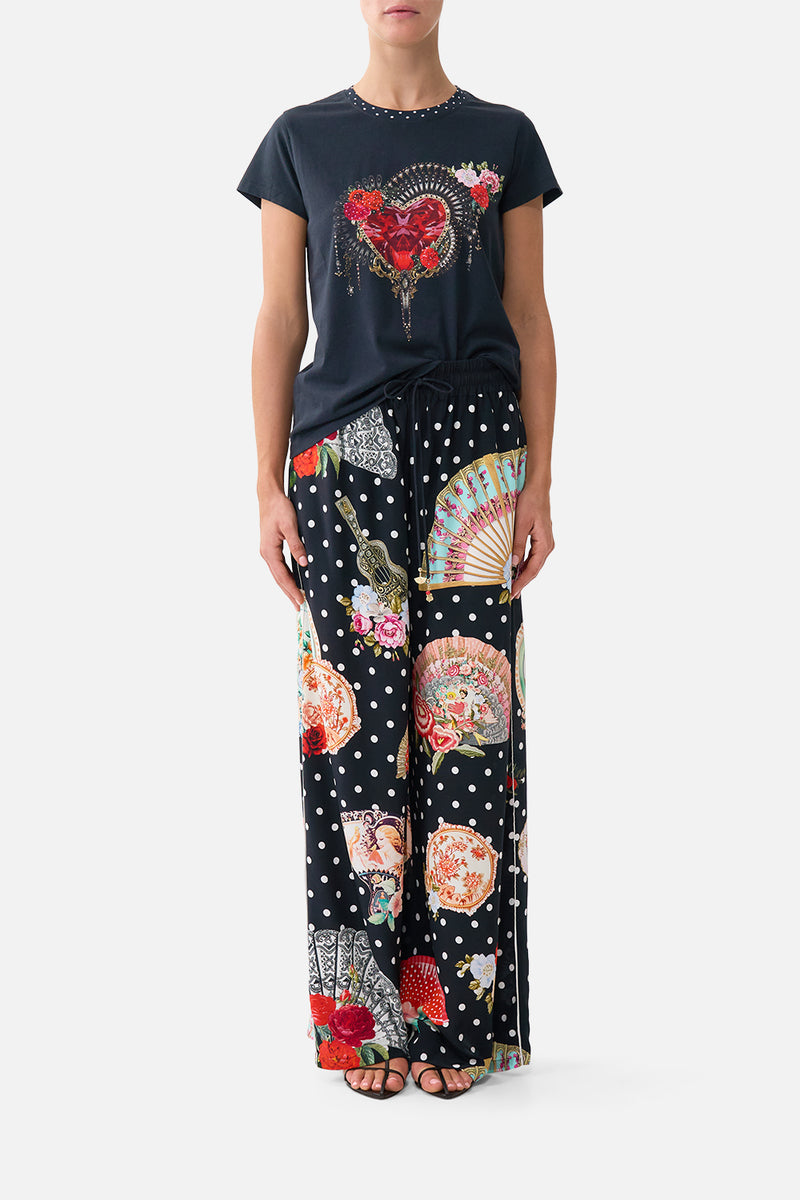 The Daughters Of Duende Slim Fit Round Neck T-Shirt - Black | CAMILLA ...