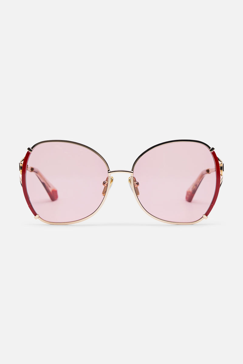 The Gold & Burgundy Lady Libertine Sunglasses | CAMILLA AU – CAMILLA