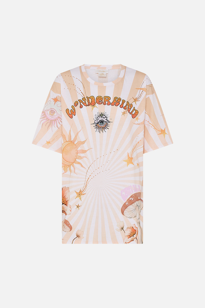 OVERSIZED BAND TEE - MULTI LETS CHASE RAINBOWS – CAMILLA