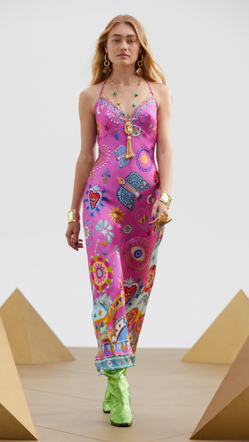 The Rainbow Roads Chain Detail Slip Dress | CAMILLA AU – CAMILLA