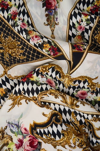 The Rococo Glow Slim Fit Round Neck T-Shirt - White/Gold | CAMILLA AU ...