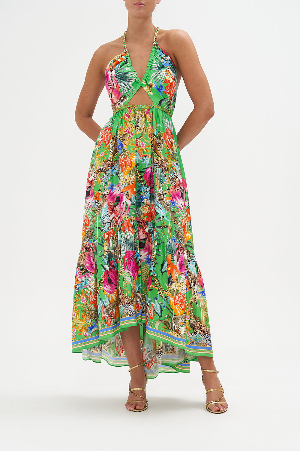 Gathered V Front Dress, Curious And Curiouser | CAMILLA AU – CAMILLA