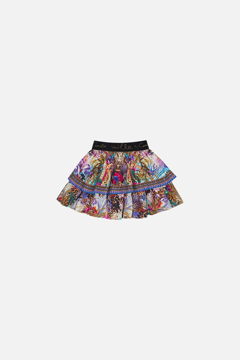 KIDS FRILL HEM SKIRT WITH JACQUARD ELASTIC WAISTBAND 4-10 MERRY GO ROU ...