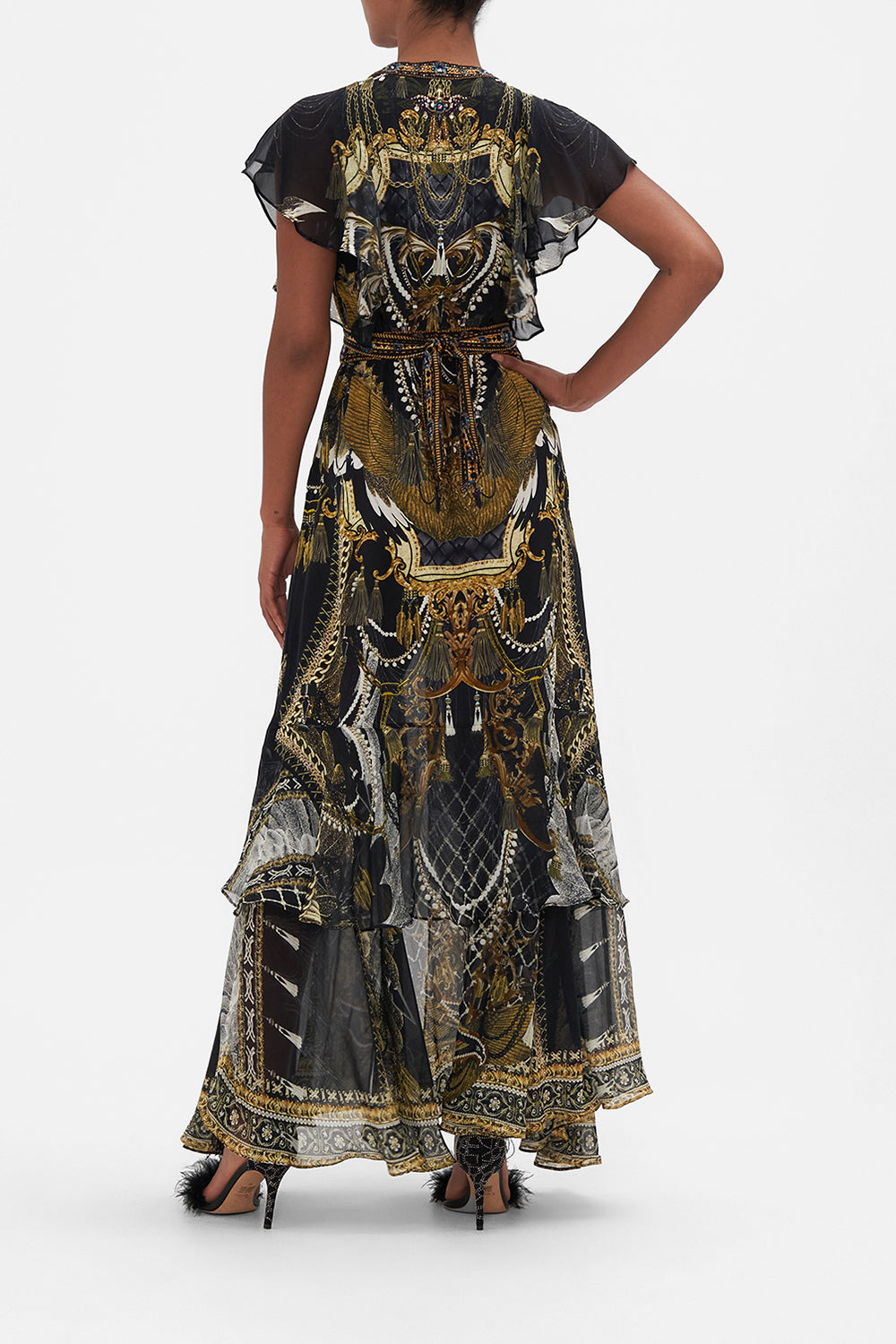 Tie Front Maxi With Cf Split, Ravin Raven | CAMILLA AU – CAMILLA