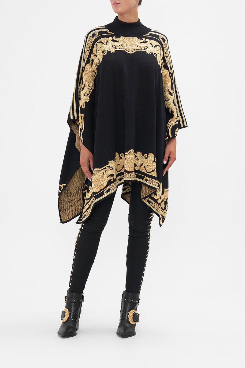 Funnel Neck Drape Knit Poncho, Tether Me Not | CAMILLA AU – CAMILLA